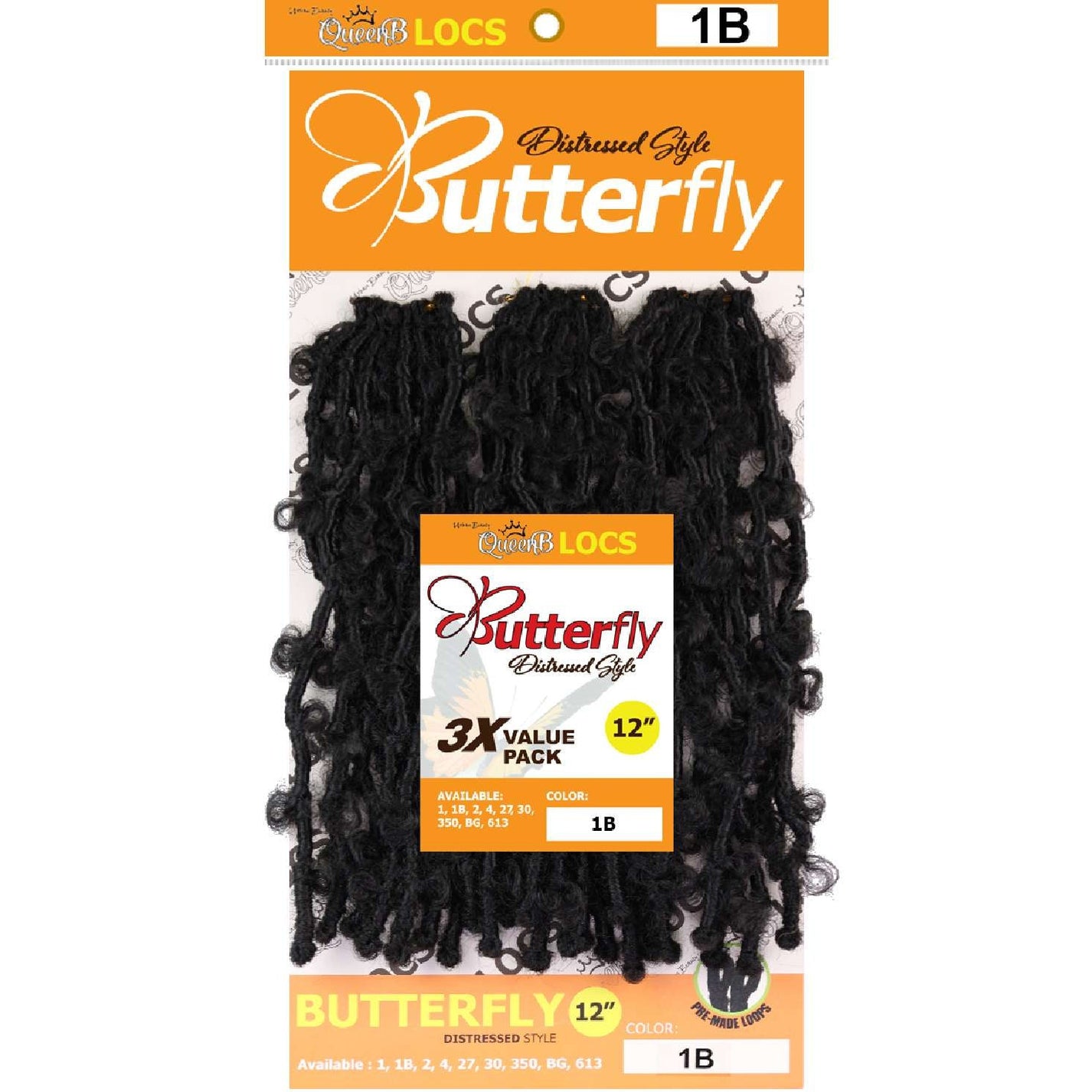 Synthetic Queen B 3X Butterfly Lcos 12Inch Color 1B – My Beauty Site